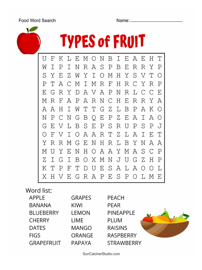 Words Find Fruits | PDF