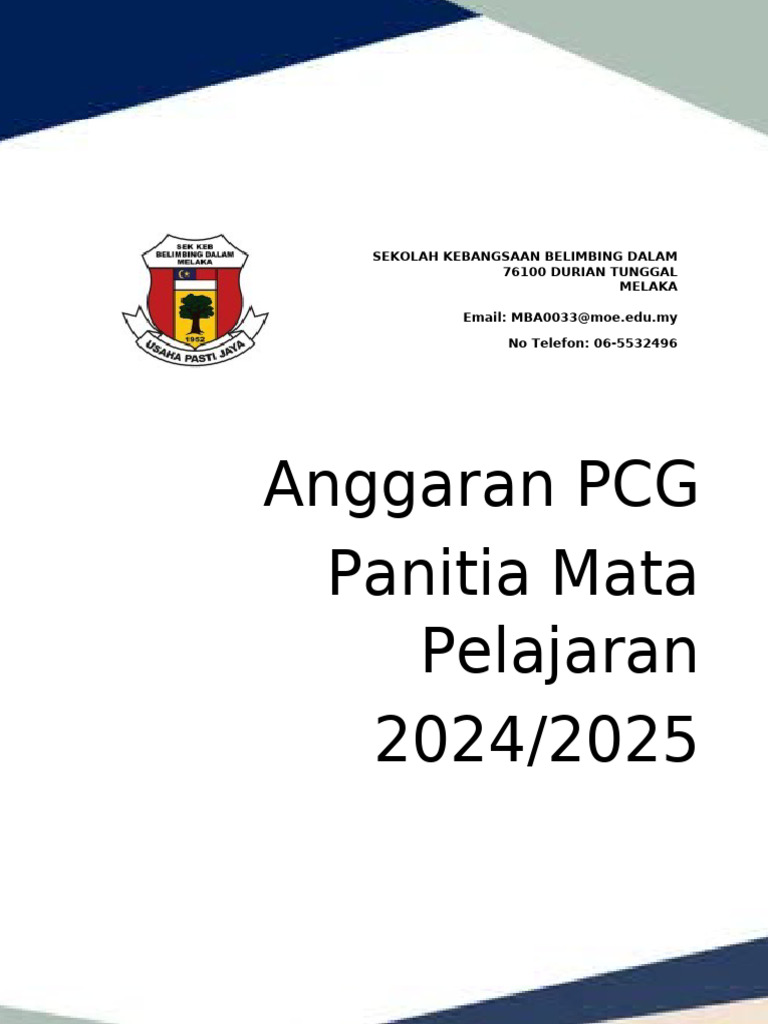 Anggaran PCG | PDF