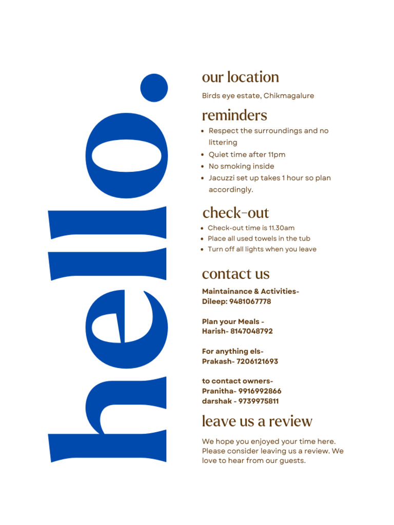 Black White Simple Vacation Rental Airbnb Welcome Letter | PDF