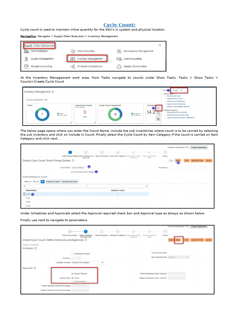 Cycle Count Process Pdf Software Engineering Computing
