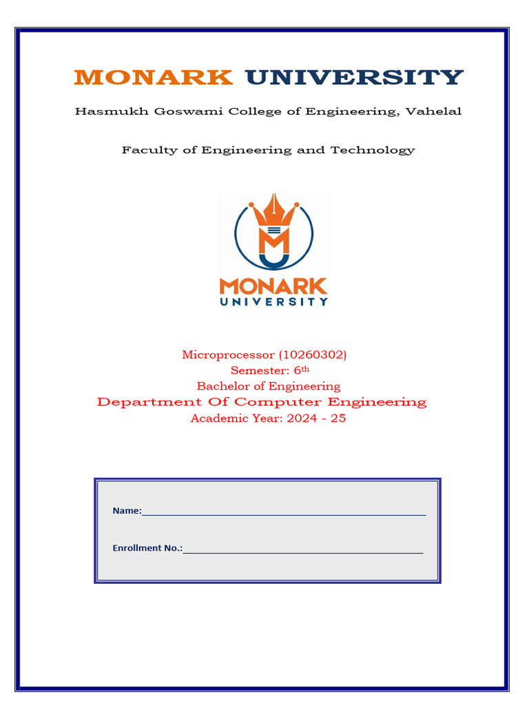 Microprocessor BE Lab Manual | PDF | Arithmetic | Computer Hardware