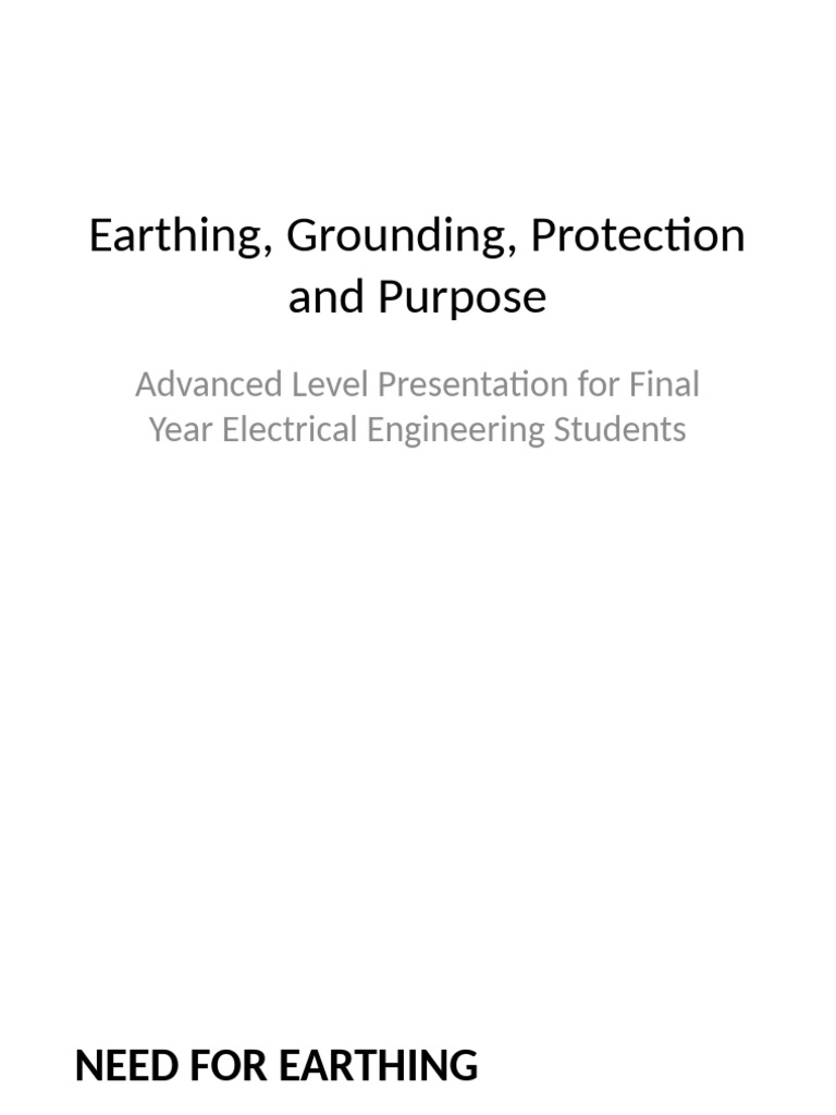 Earthing Grounding Protection Purpose | PDF