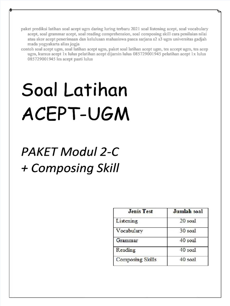 Paket Latihan Soal ACEPT UGM 2021 | PDF | Space Debris | Color