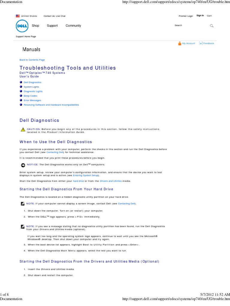 Dell Optiplex 740 Systems Users Guide | PDF | Booting | Floppy Disk