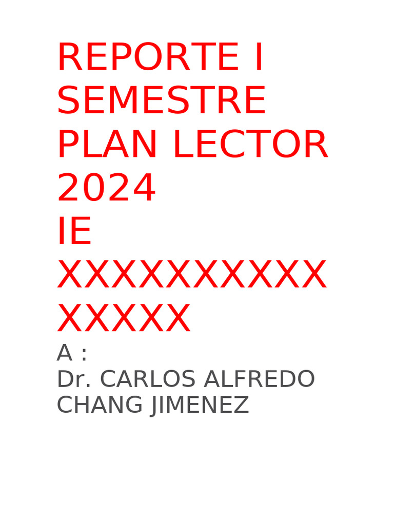 Informe Plan Lector 2025 | PDF | Narración