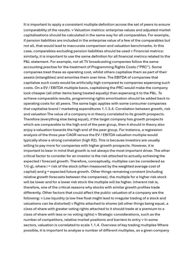 Selected Text in IB | PDF | Valuation (Finance) | Stocks