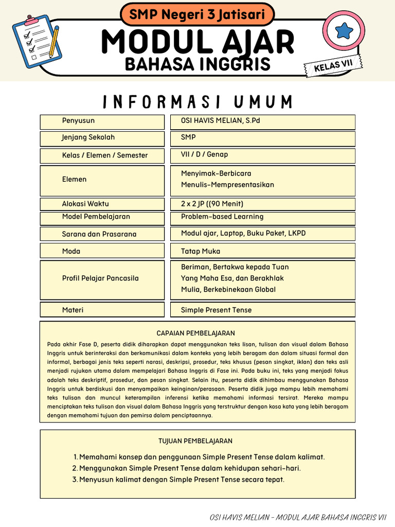 Modul Simple Present Tense | PDF