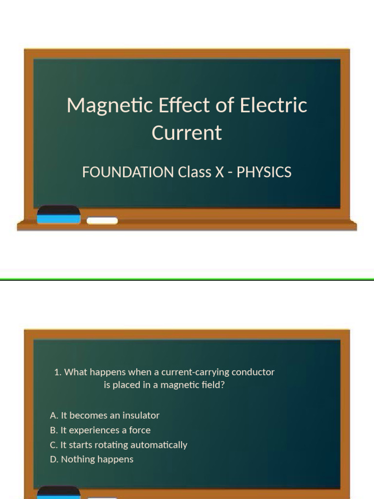 Magnetic Effect Electric Current Classx Mcqs Pdf
