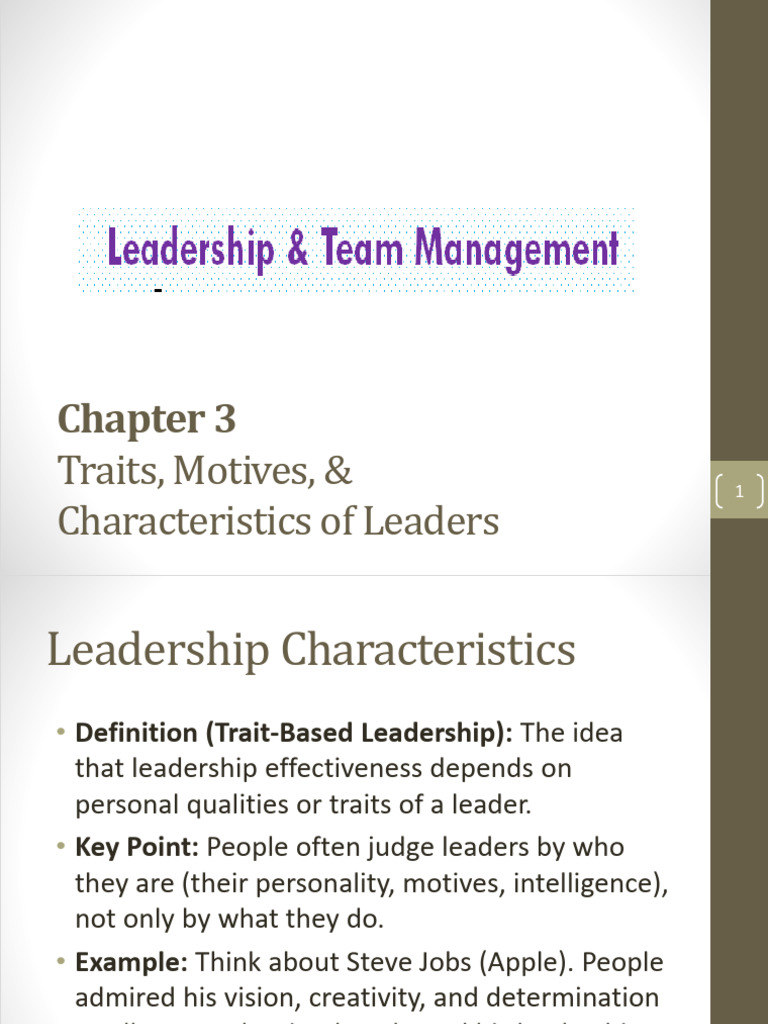 Leadership Traits and Characteristics Explained | PDF | Leadership ...