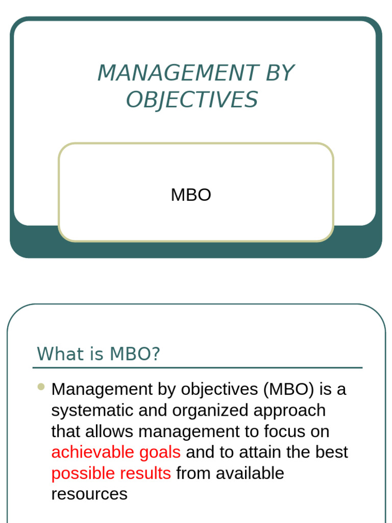 Management by Objectives | PDF | Goal | Business
