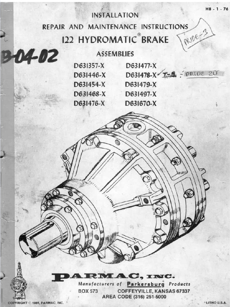 Hydromatic Brake Installation Guide | PDF | Valve | Machines