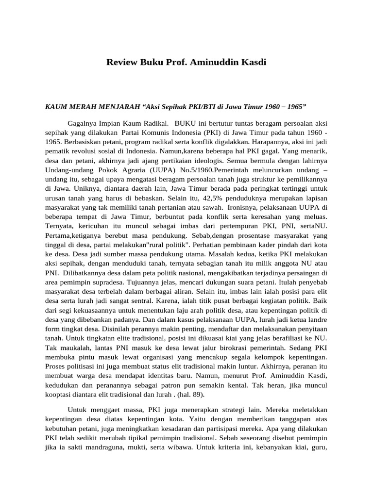 Aksi Sepihak PKI di Jawa Timur 1960-1965 | PDF