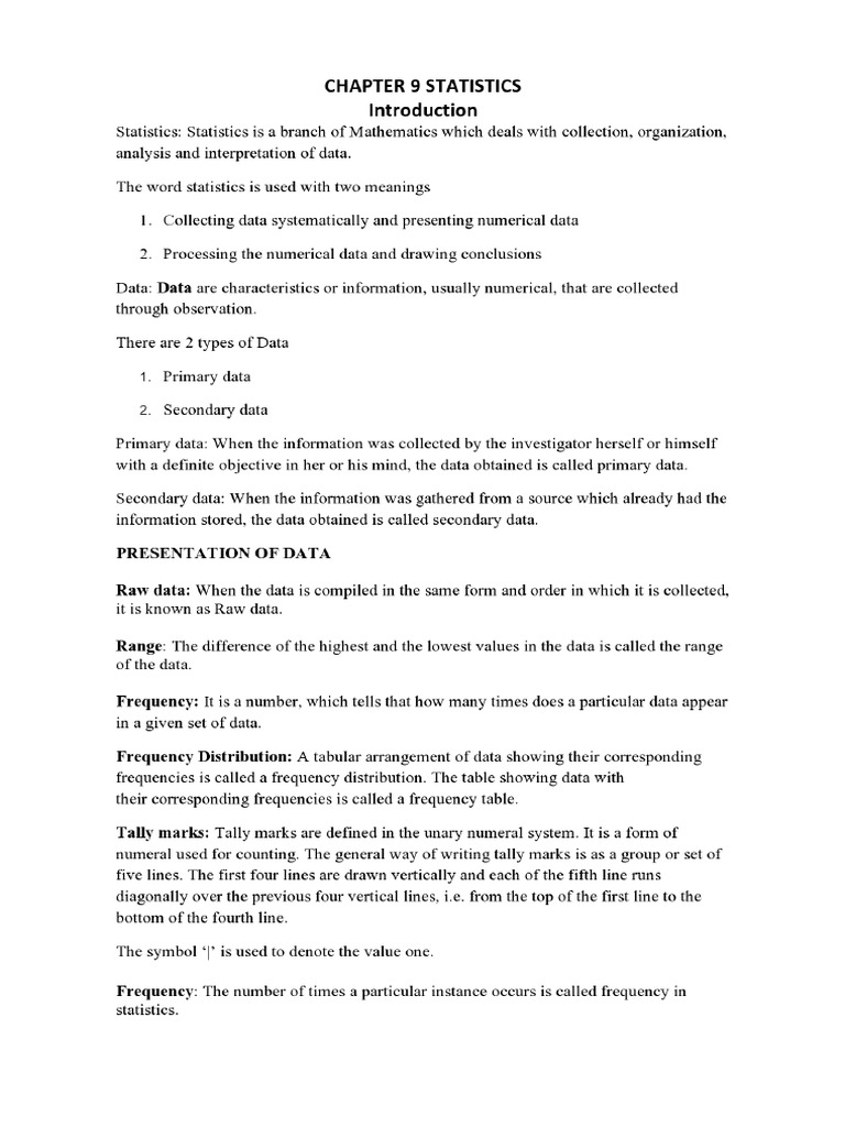 CH 9 Stats Introduction | PDF