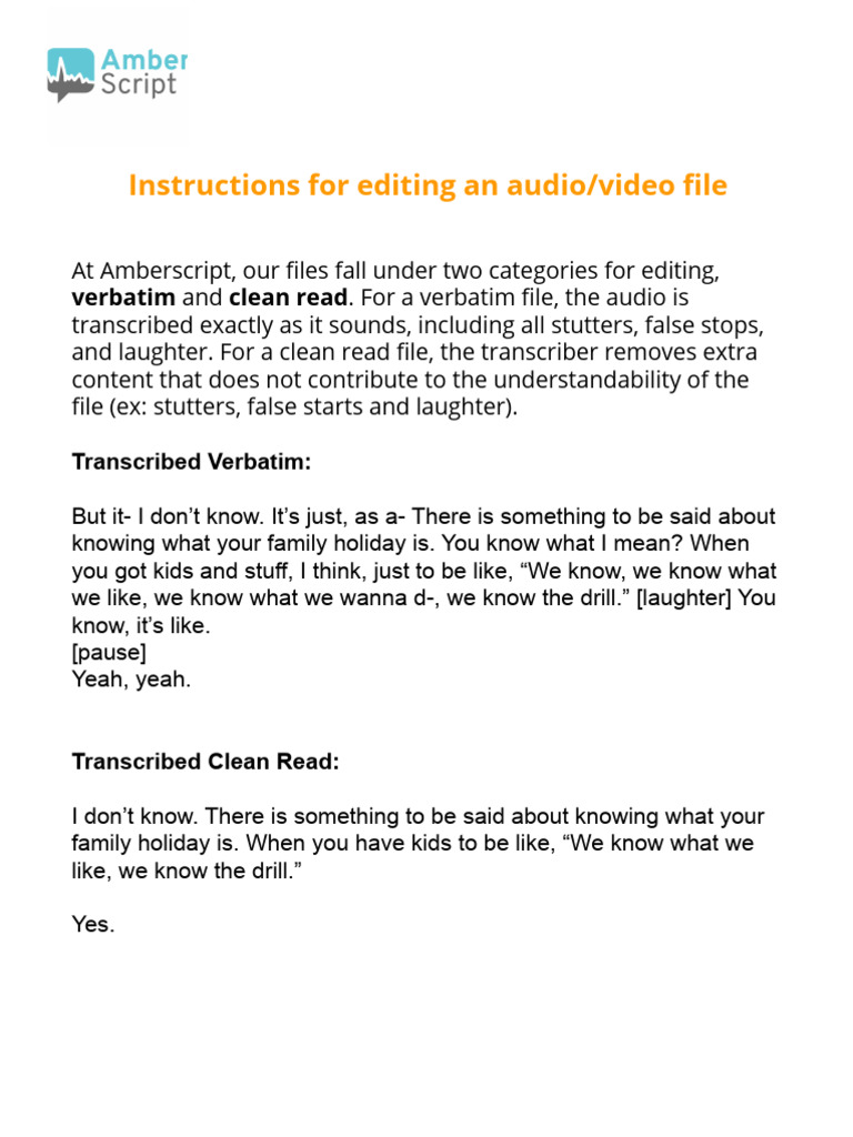 Amberscript Transcription Guidelines | PDF | Ellipsis | Punctuation