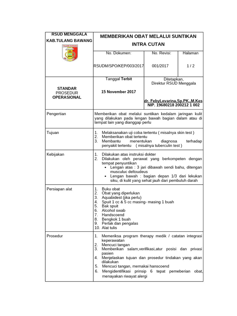 003 Injeksi Intra Cutan | PDF