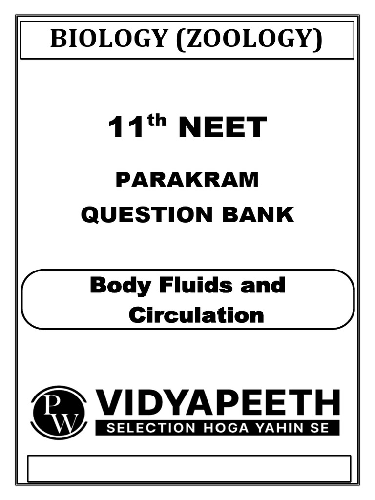 PS - Body Fluids and Circulation (Zoology) - 11th NEET - Radheshyam Sir ...