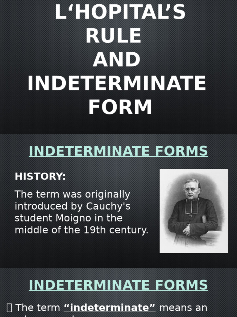 Indeterminate Forms - G5 | PDF | Calculus | Mathematical Relations
