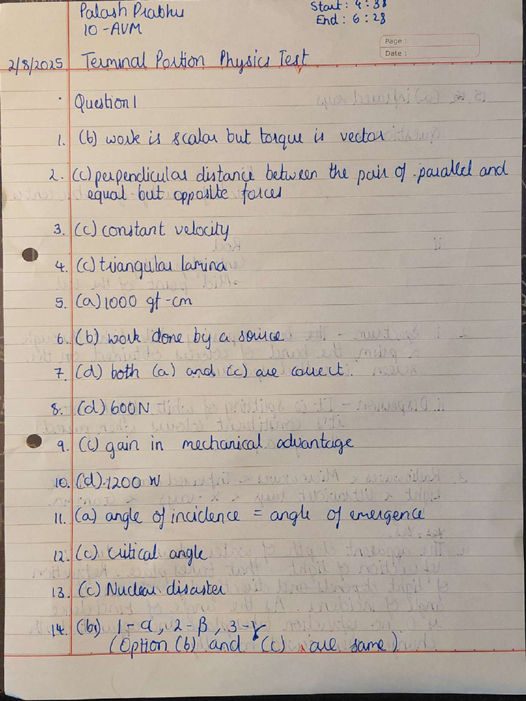 Palash Prabhu Terminal Portion AVM Grade 10 Paper 2 | PDF