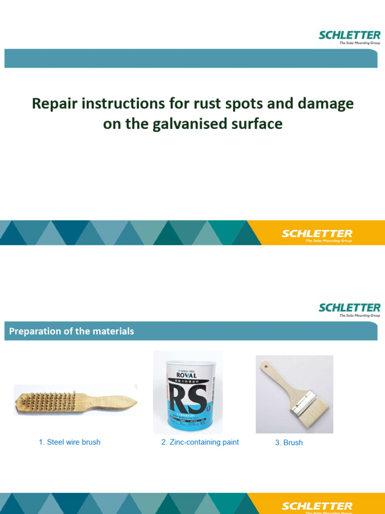 Repair Instructions For Rust Spots and Damage On The Galvanised Surface ...