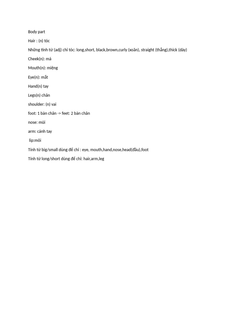 Tu V NG Body Part | PDF