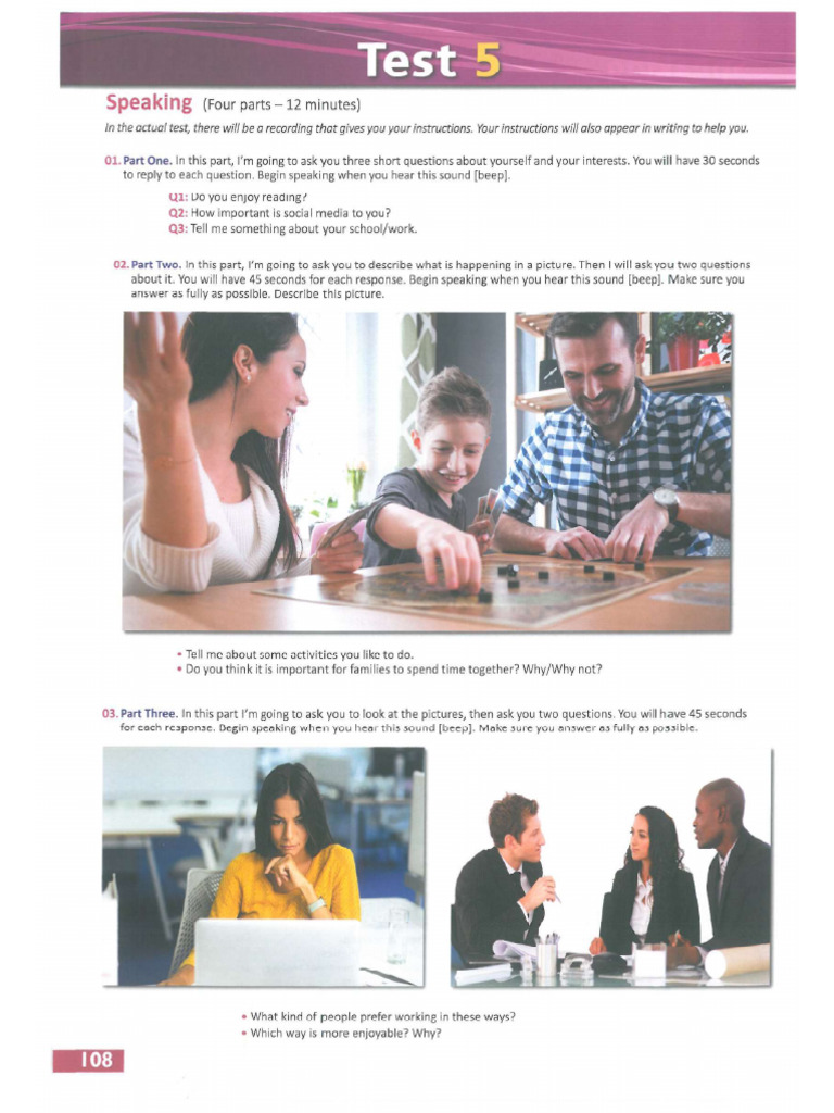 Speaking Pictures Test 5 | PDF
