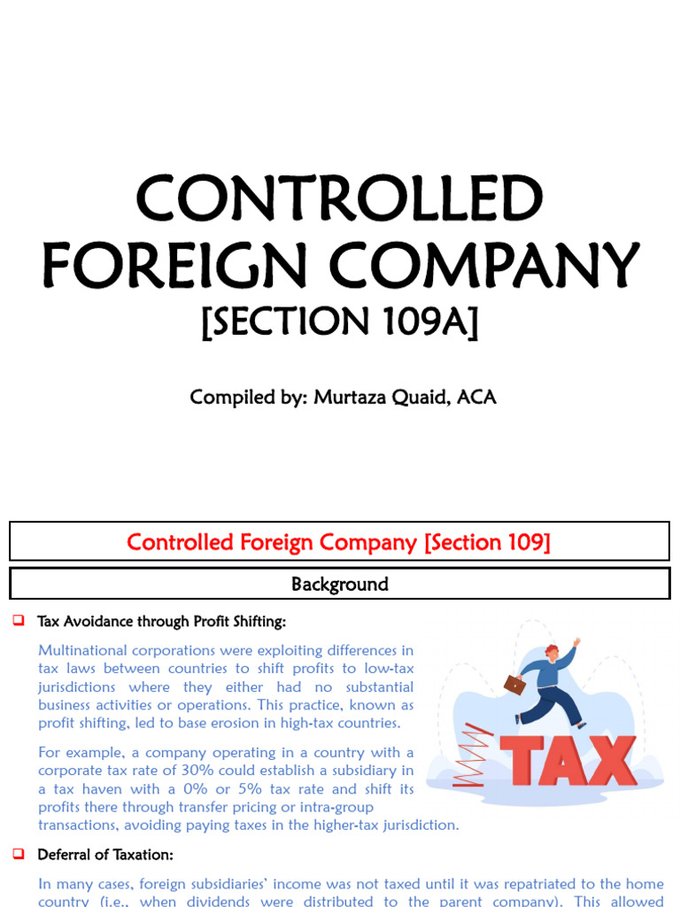Understanding Controlled Foreign Companies in Pakistan | PDF ...