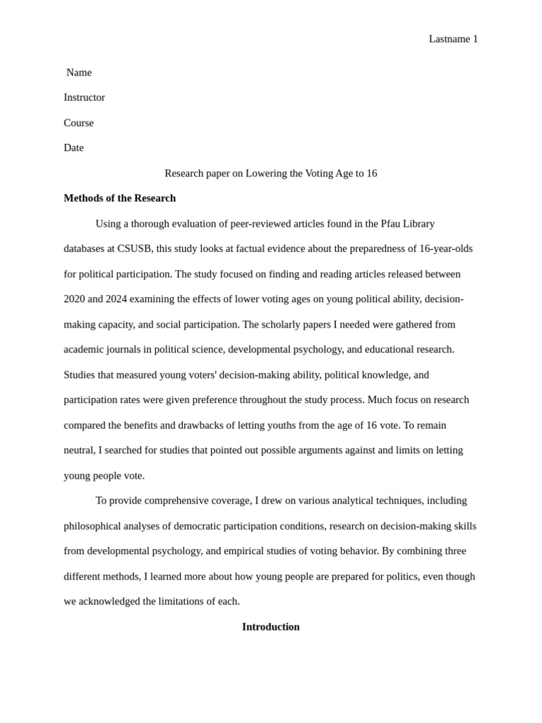 The Case For Lowering The Voting Age To 16 | PDF | Civic Engagement ...