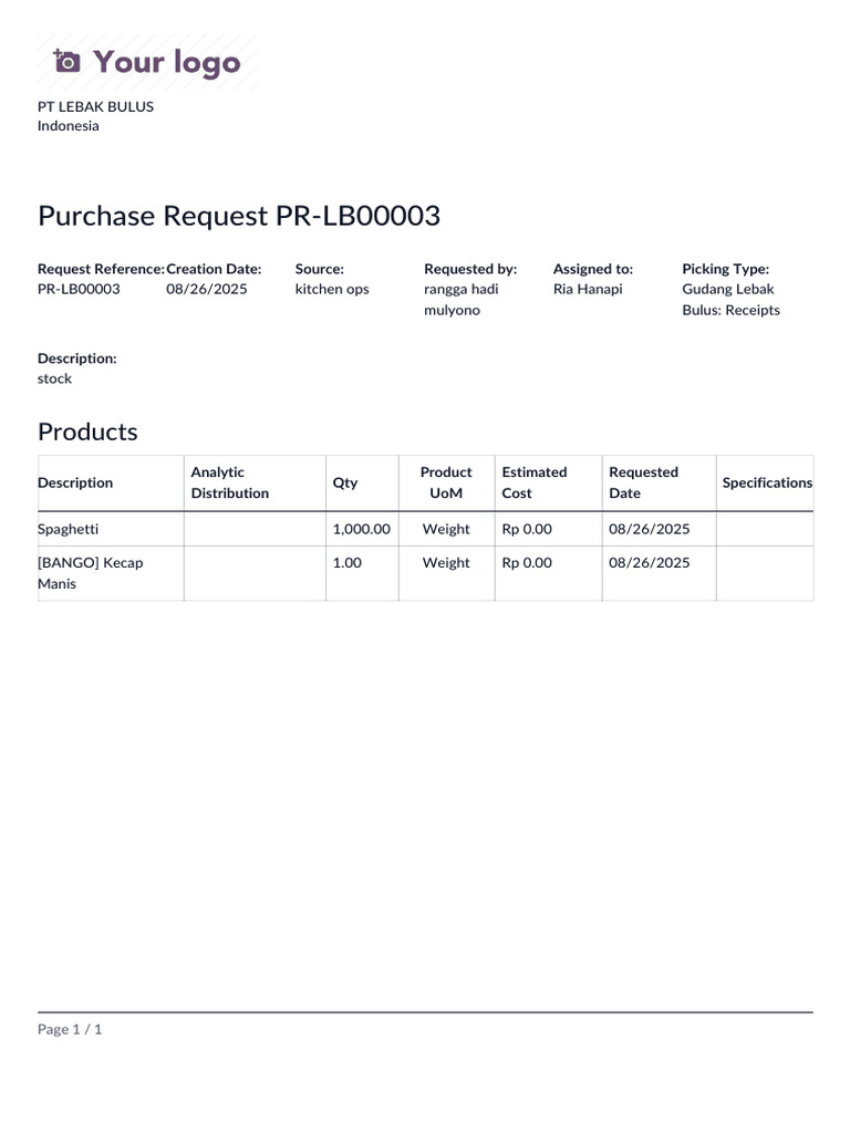 Purchase Request | PDF
