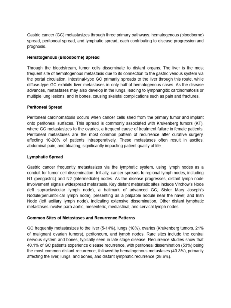 Metastasis | PDF | Metastasis | Ovarian Cancer