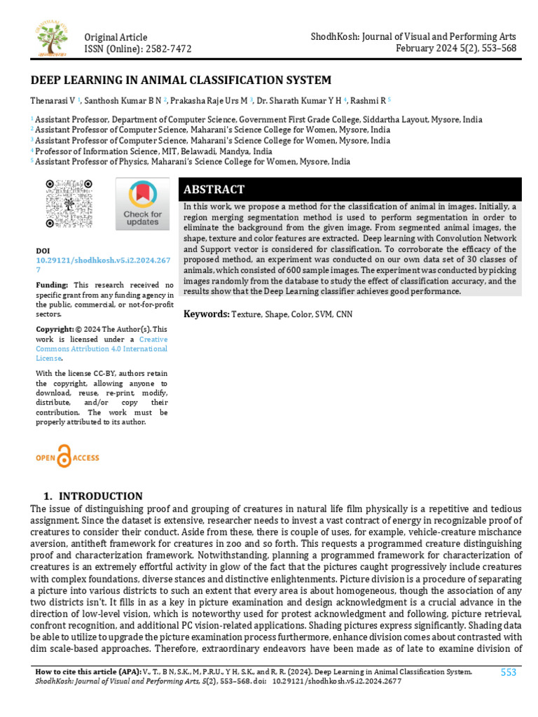 Deep Learning in Animal Classification System | PDF | Deep Learning