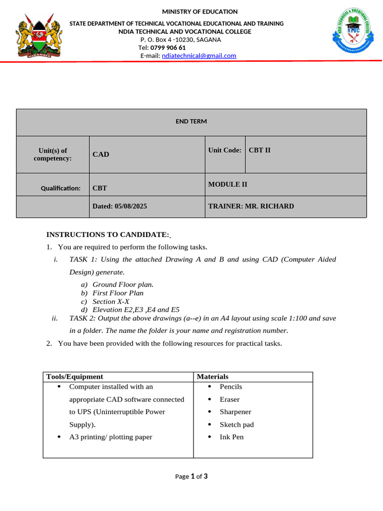Candidate Practical Design and Detail Architectural Projects | PDF