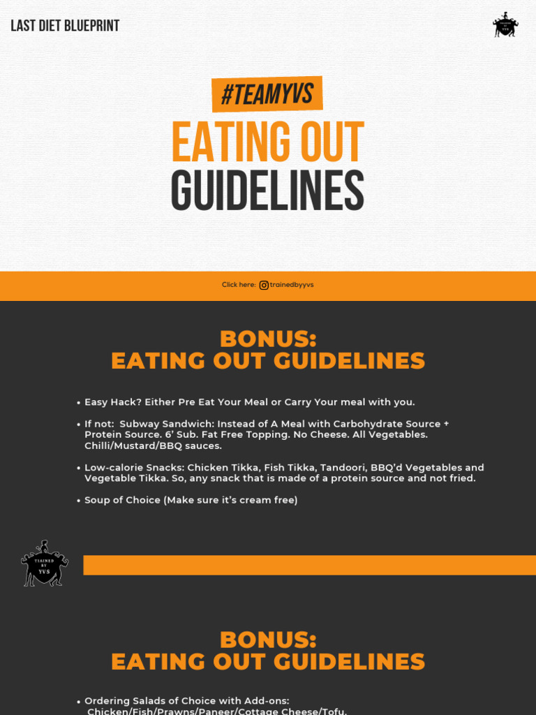 Eating Out Guidelines | PDF