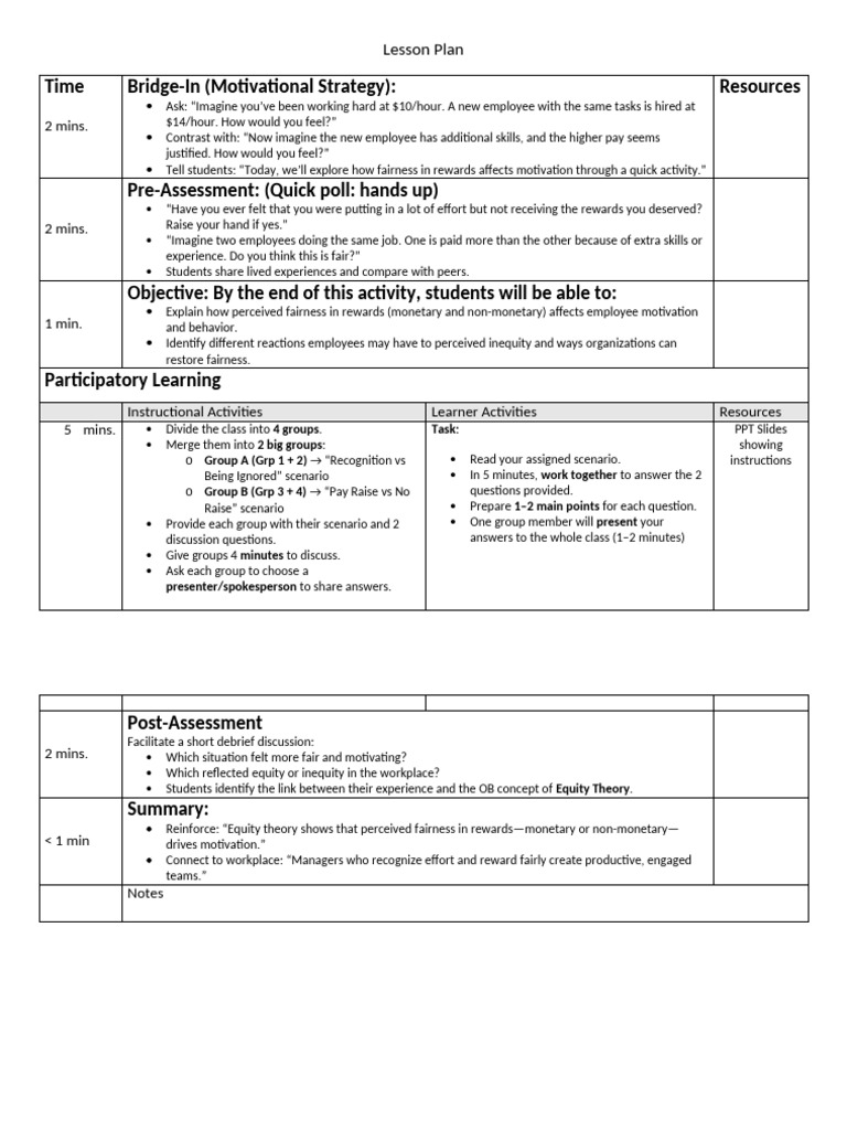Set e Lesson Plan Group 3 | PDF | Motivational | Motivation