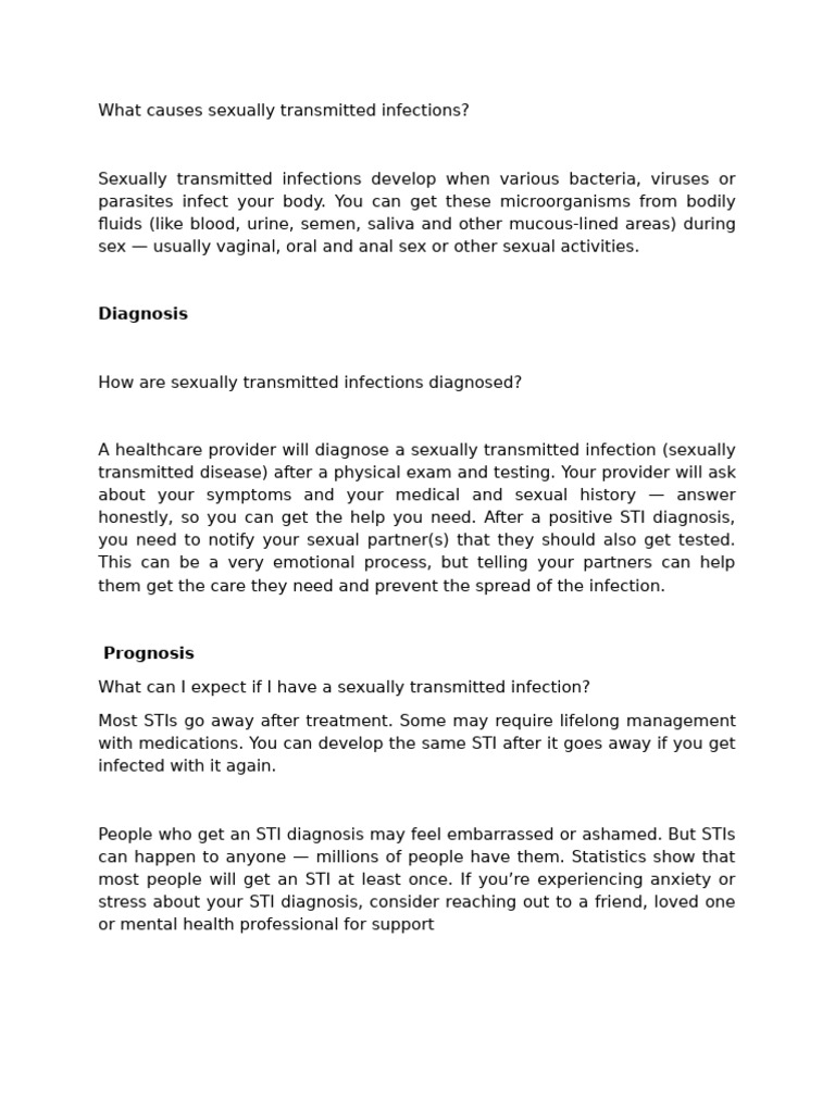 Understanding Sexually Transmitted Infections | PDF