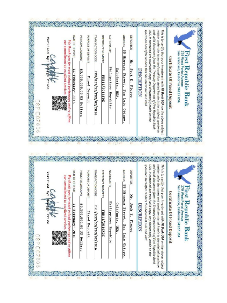 FD Certificate | PDF
