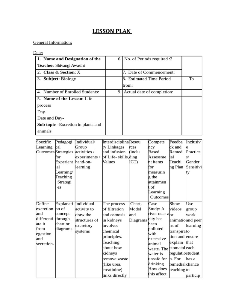 Excretion in Plants and Animals | PDF | Excretion