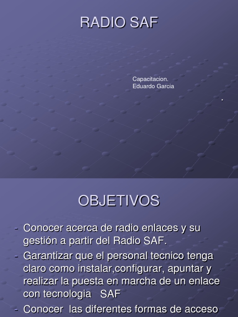 Capacitación en Radio Enlaces SAF | PDF | Radio | Red de computadoras
