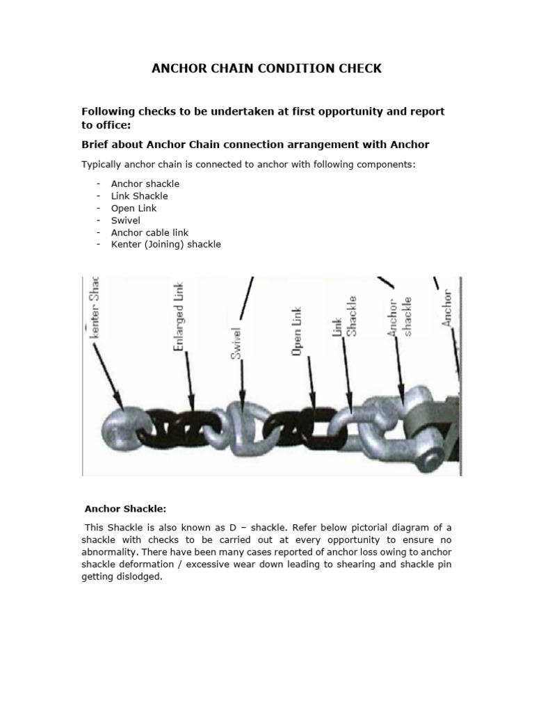 Anchor Chain Condition Check Guide | PDF | Anchor | Applied And ...