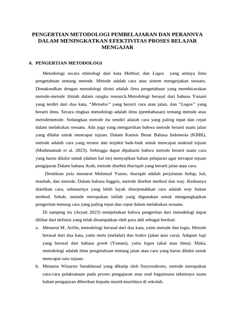 PENGERTIAN METODOLOGI | PDF