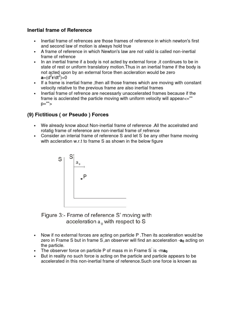 Inertial Frame of Reference | PDF