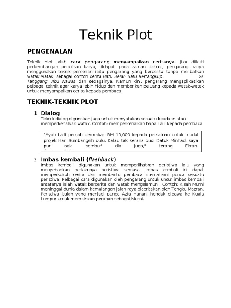 Teknik Plot | PDF | Seni | Fiksi Umum