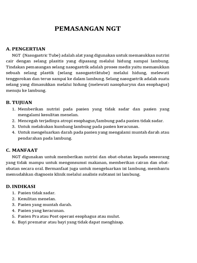 2 - Pemasangan NGT | PDF