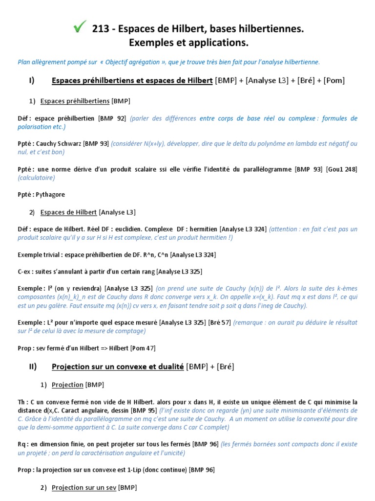 Espaces de Hilbert et Bases Hilbertiennes | PDF | Espace de Hilbert ...