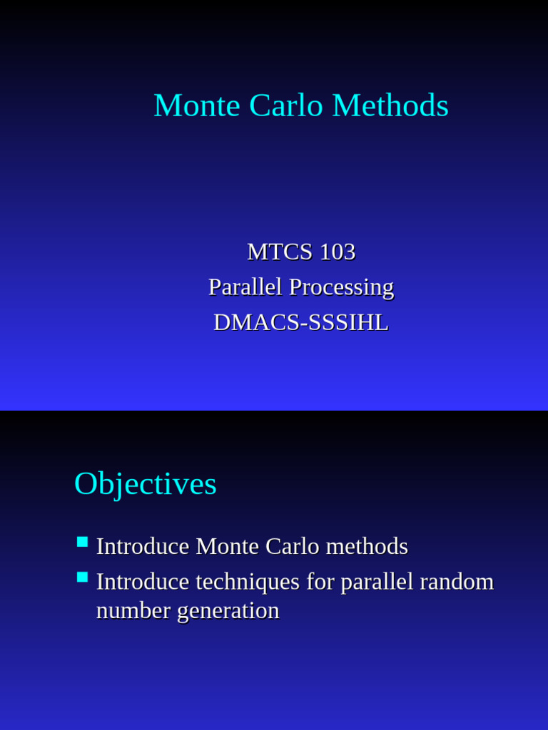 Monte Carlo Methods and Parallel Processing | PDF | Monte Carlo Method ...