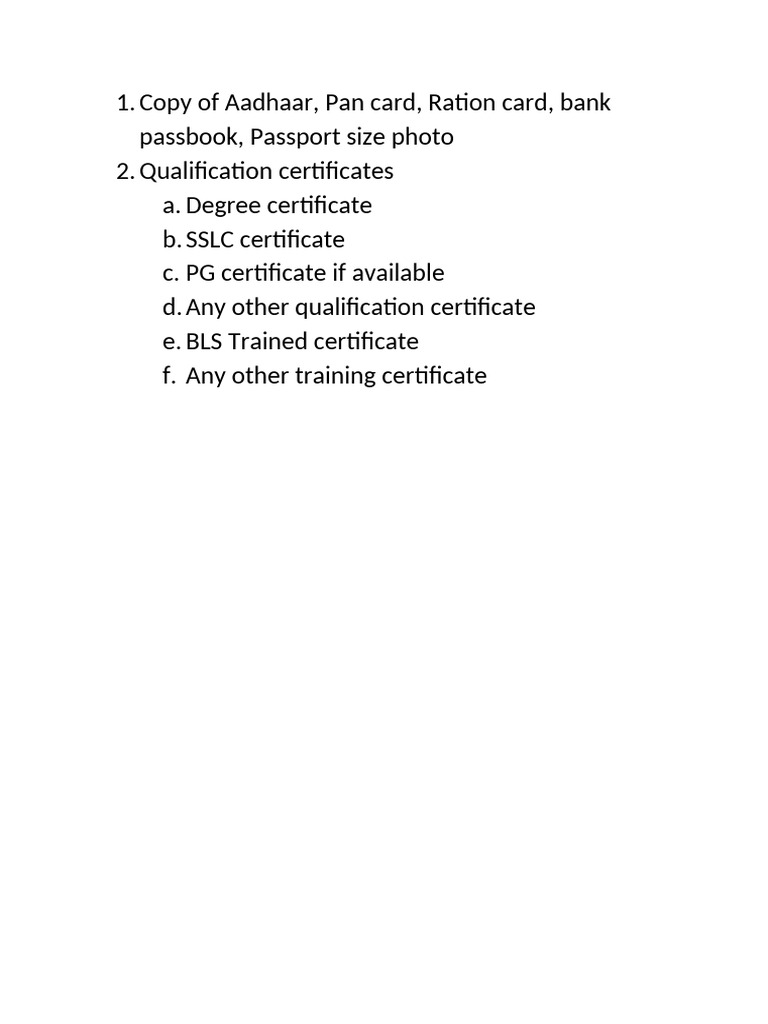 3 ID Proof and Copy of Required Qualification Certificates | PDF