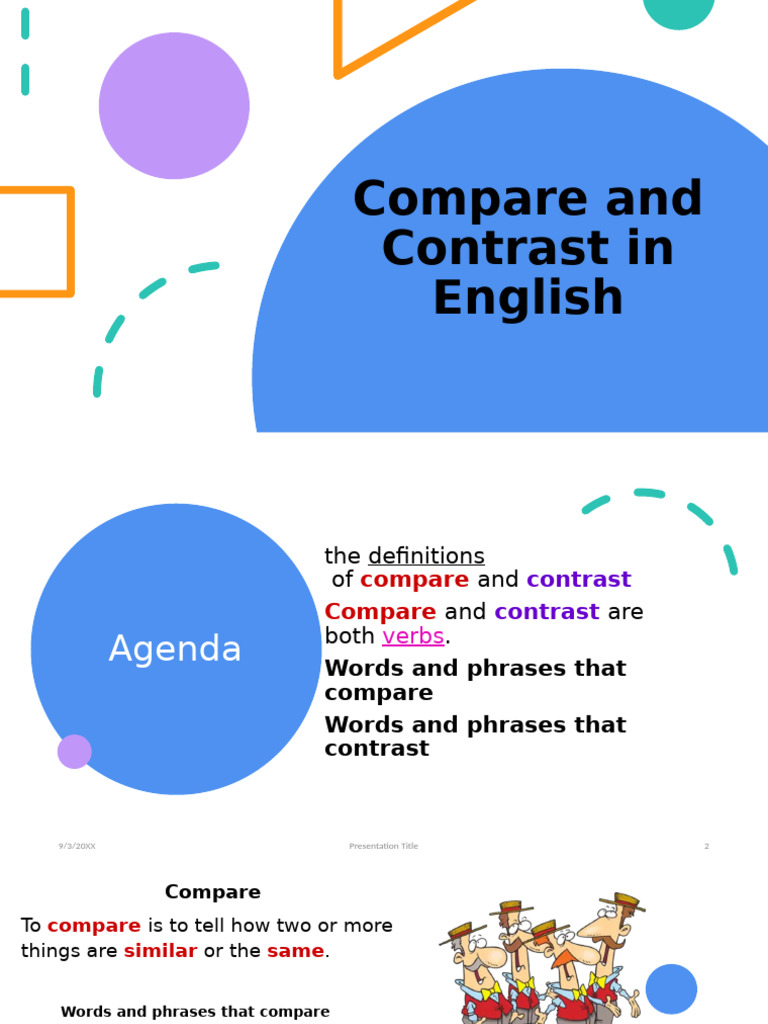 Compare and Contrast in English | PDF | Adjective | Plural