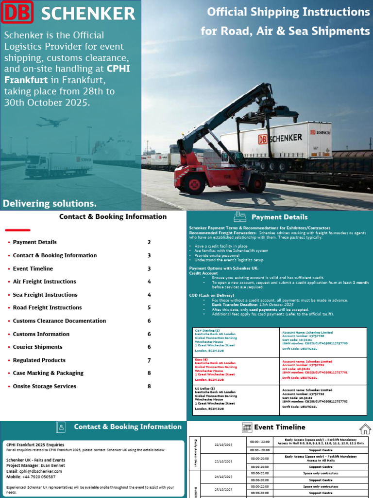 Shipping Instructions for CPHI 2025 | PDF | Cargo | Customs