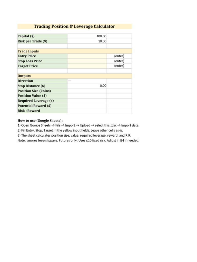 Position Leverage Calculator | PDF