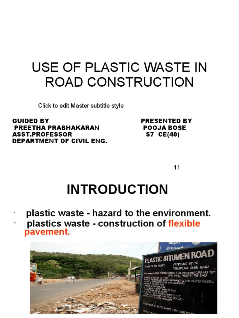 Use of Plastic Waste in Road Construction | PDF | Plastic | Polyethylene