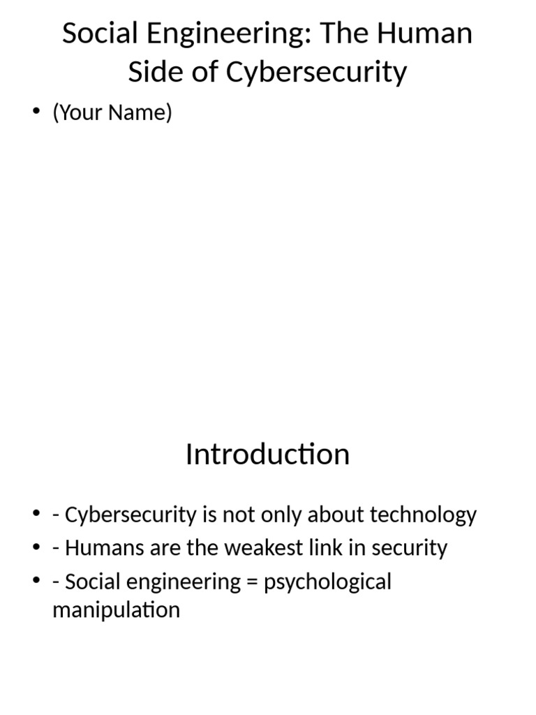 Social Engineering Presentation | PDF